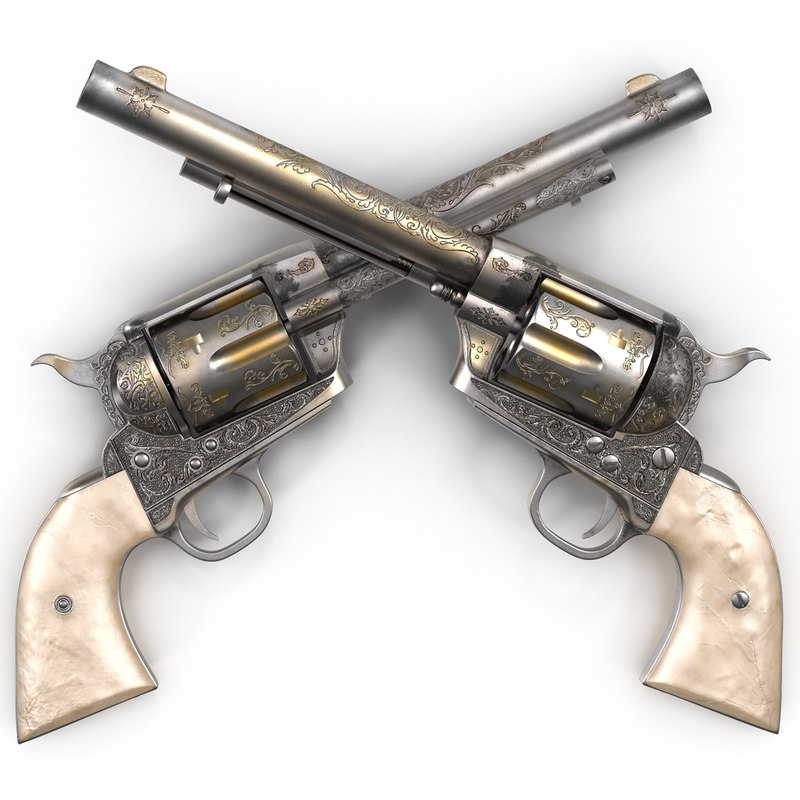 3d model revolver modeled realistic