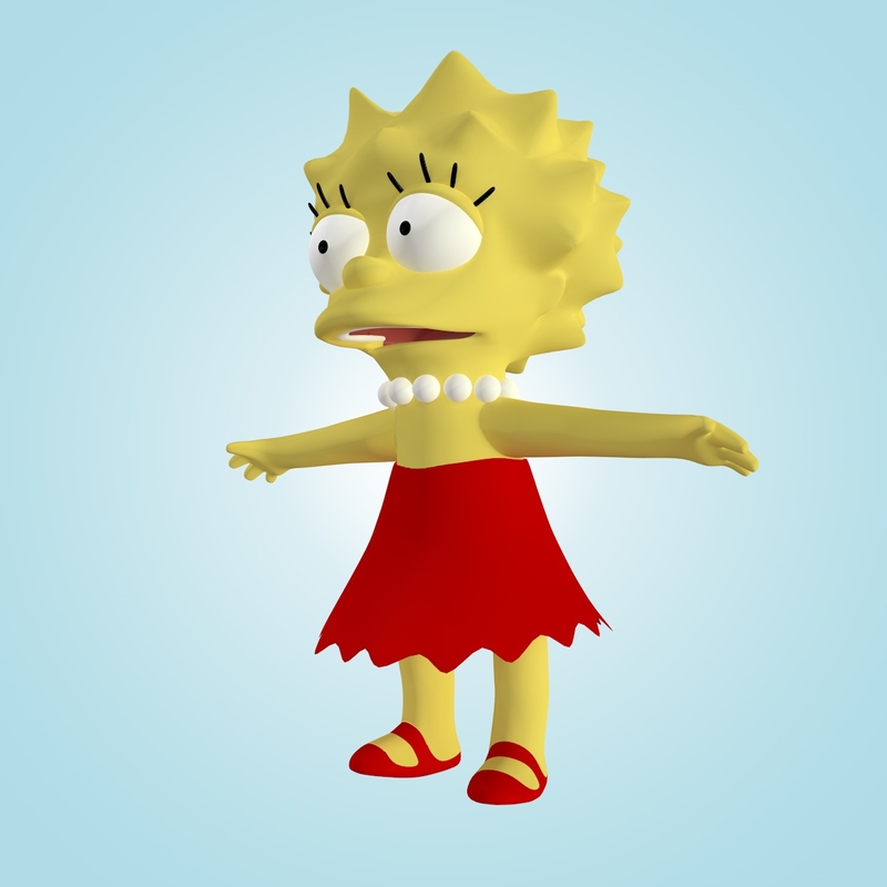 lisa simpson cartoon animation 3d 3ds