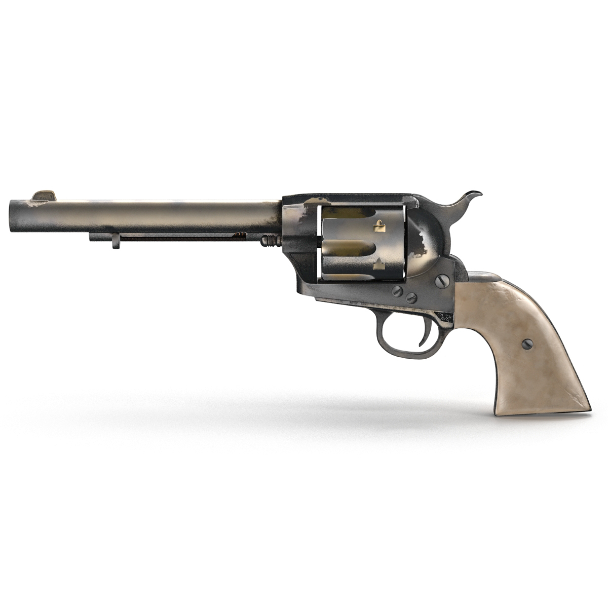 revolver modeled realistic obj