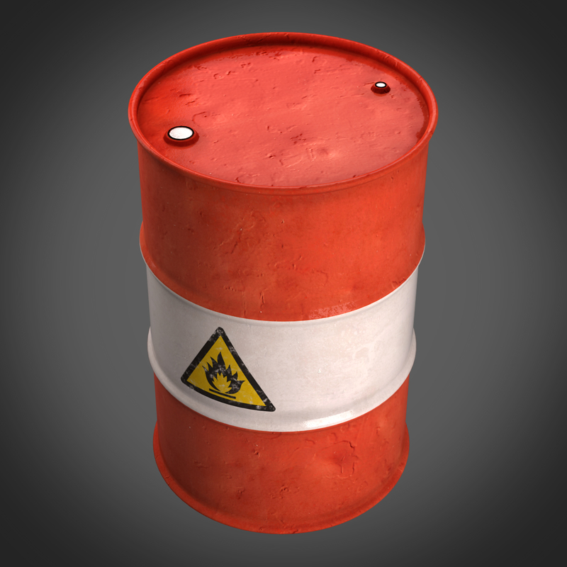 3d model flammable barrel