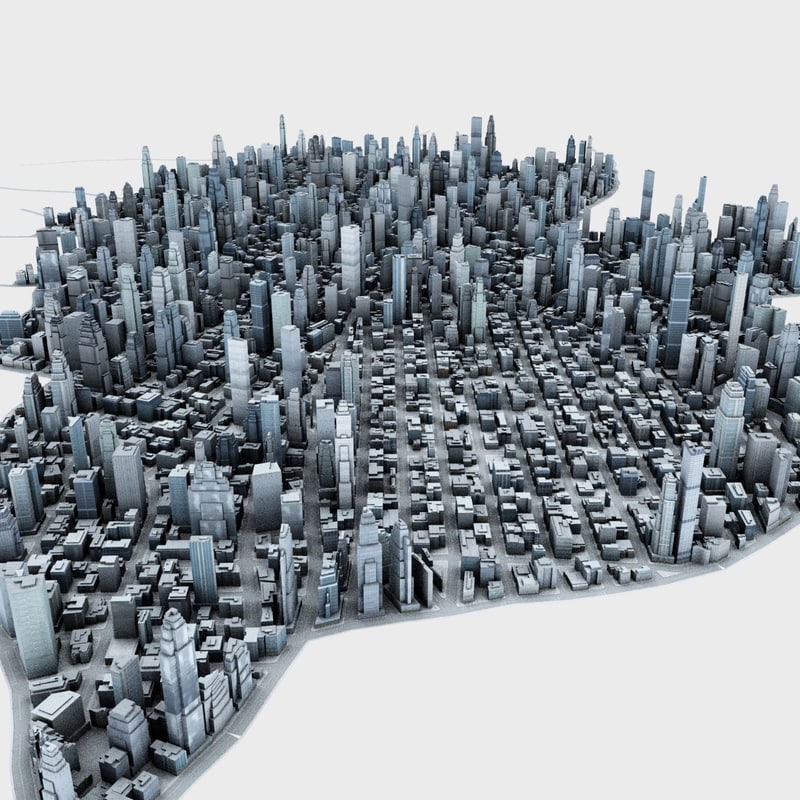 cityscape scene highrise 3d model