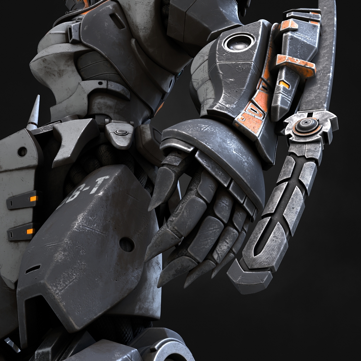 3d mech pbr marmoset