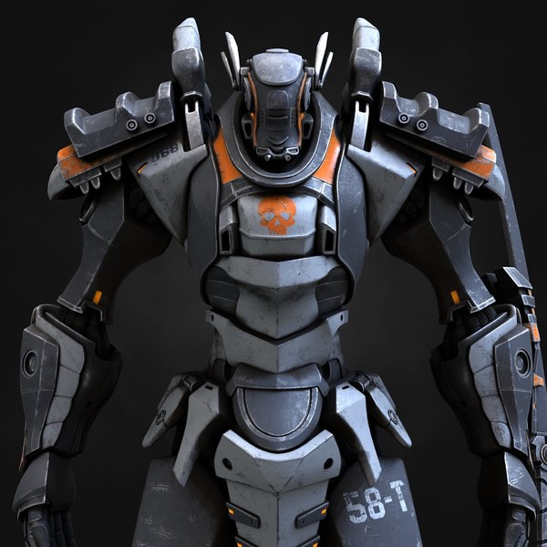 3d mech pbr marmoset