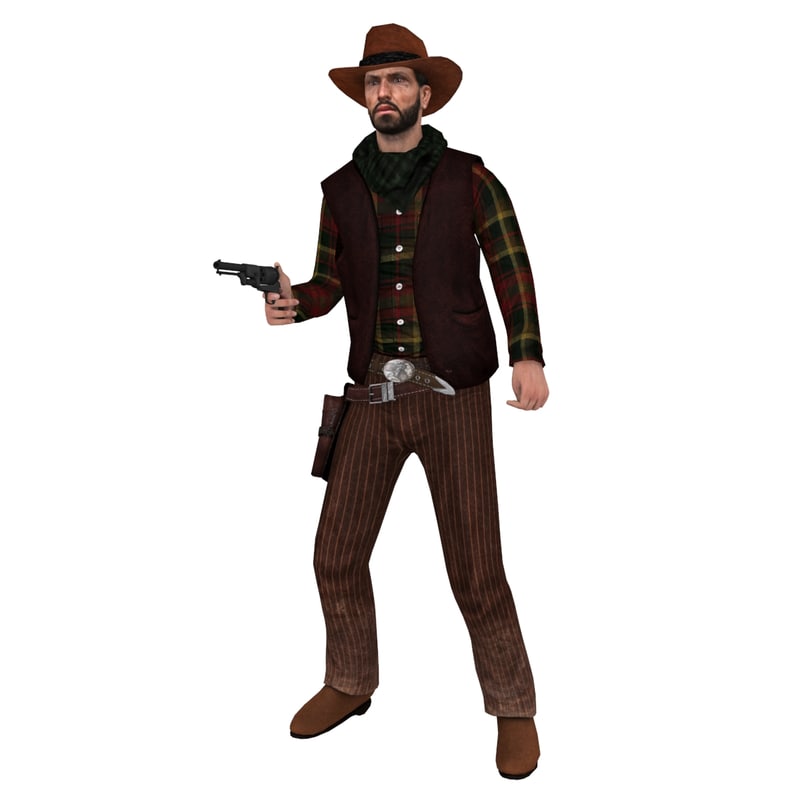 3ds max rigged cowboy hat 4