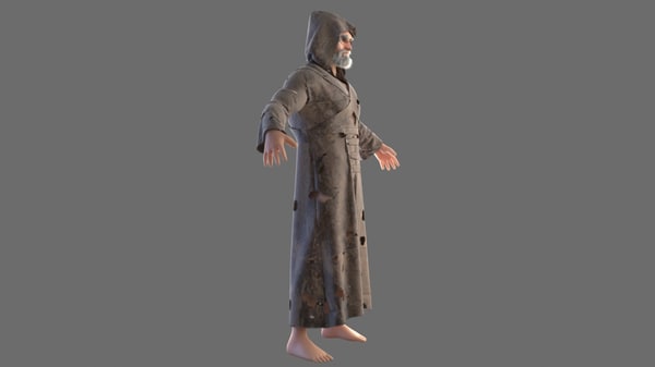 3d old man model