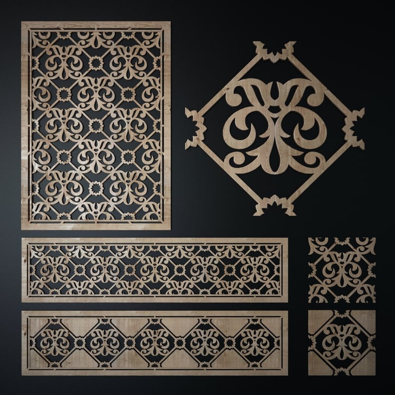 3d obj decorative laser cutting pattern