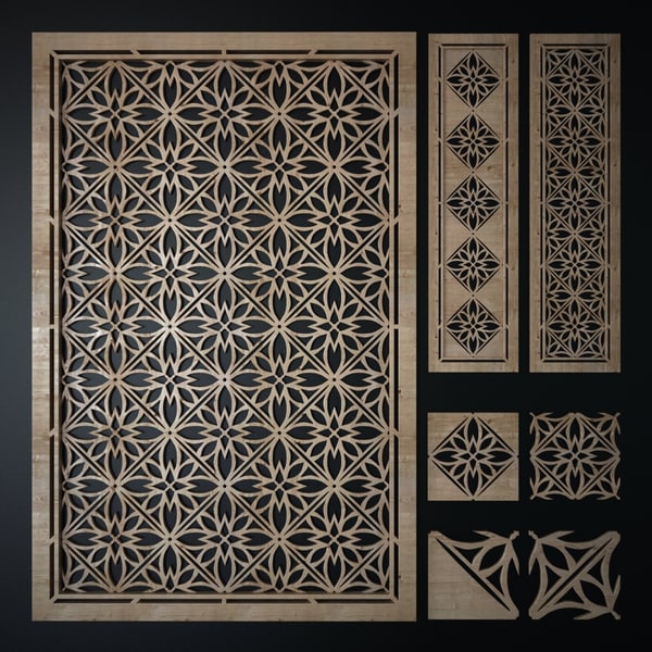 3d model decorative laser cutting pattern