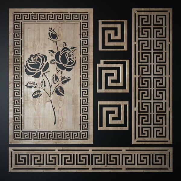 decorative laser cutting pattern 3d max