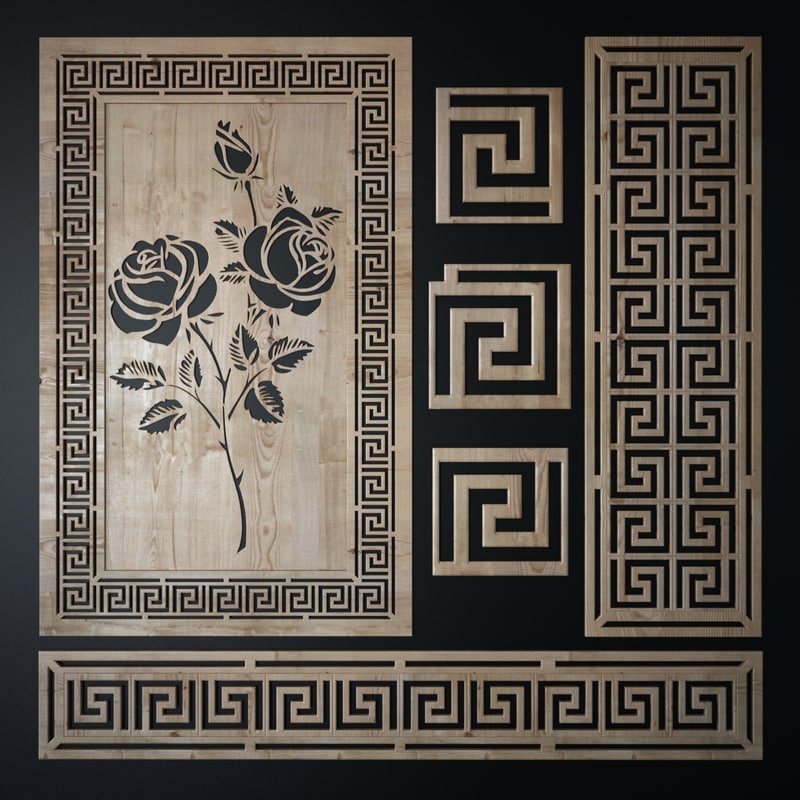 decorative laser cutting pattern 3d max