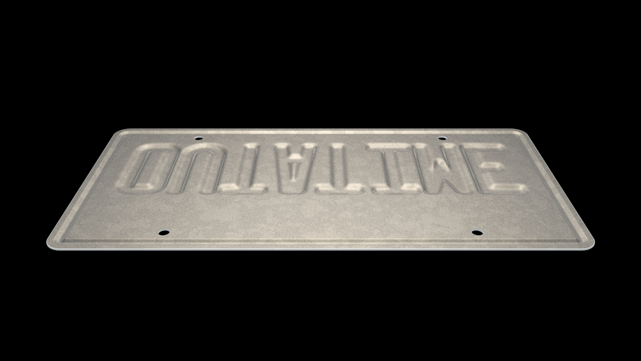 outatime license plate time machine 3d c4d