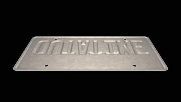outatime license plate time machine 3d c4d