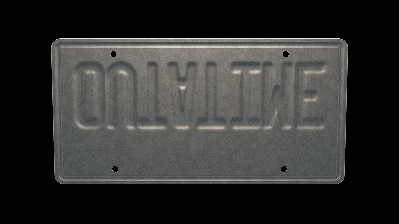 outatime license plate time machine 3d c4d
