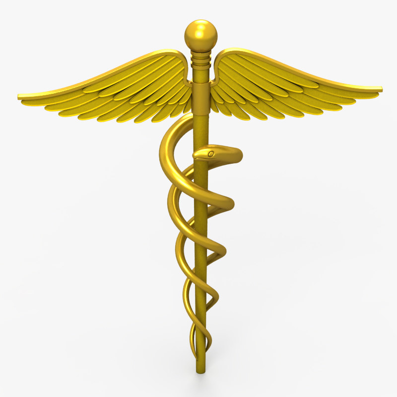 3d caduceus symbol model