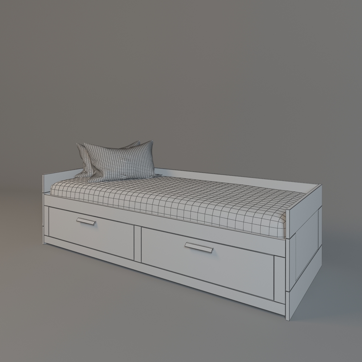 ikea brimnes bed interior 3d model