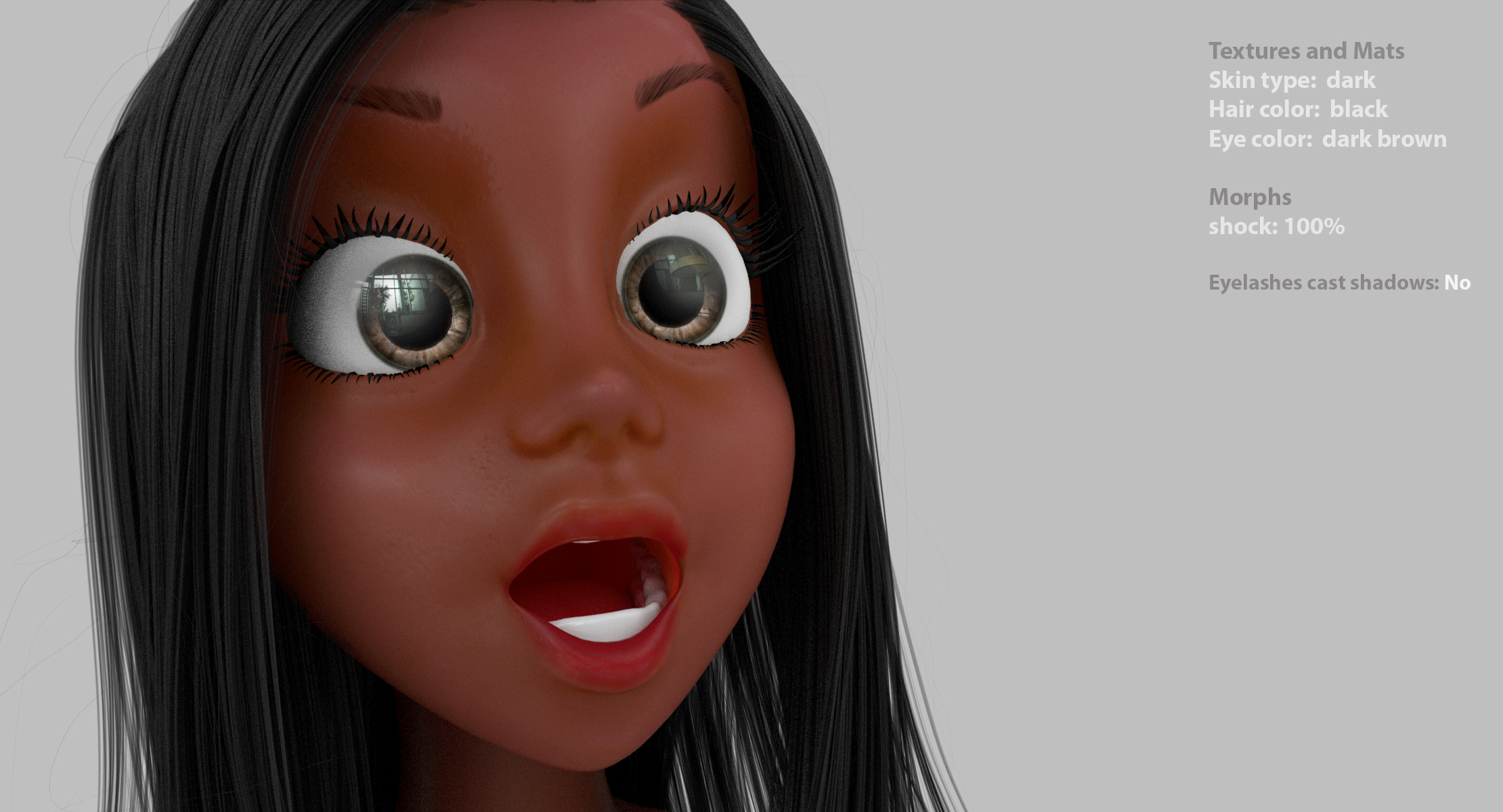 rigged female head face morphs 3d max