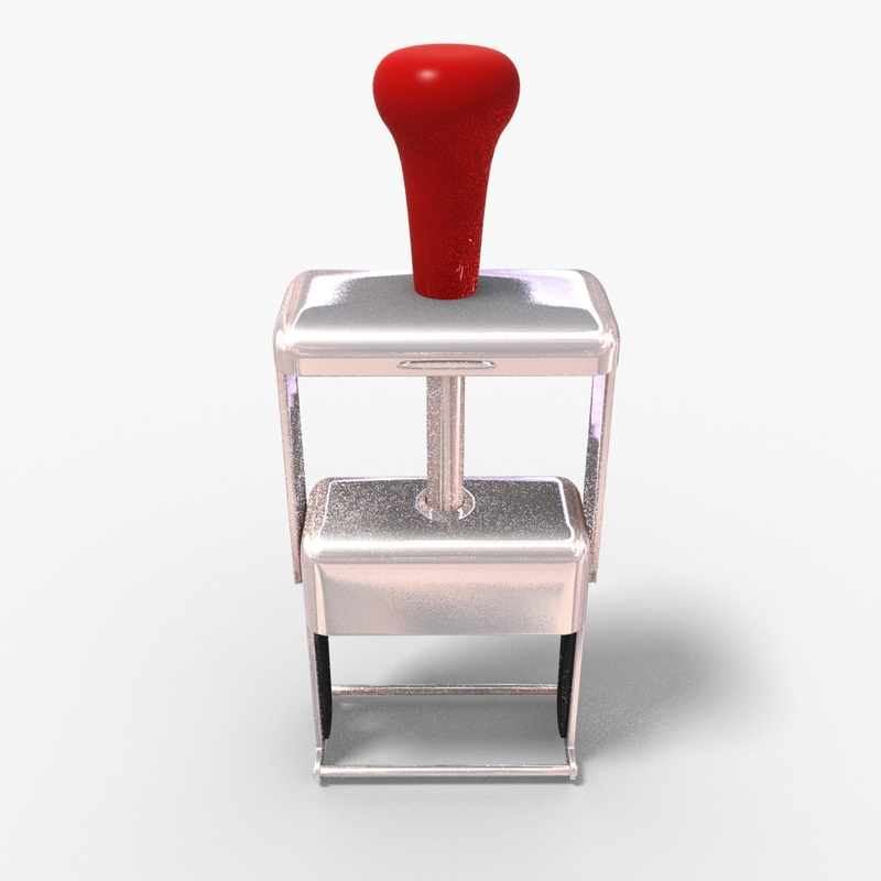 3d model rubber stamp square