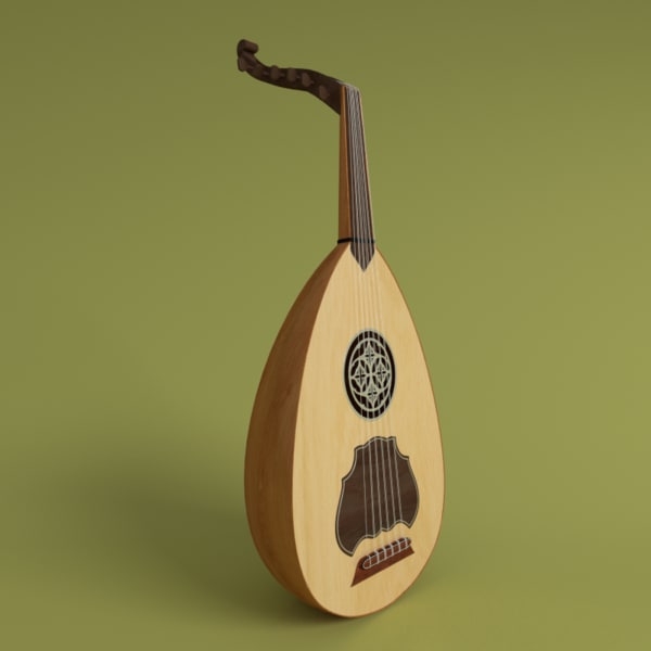 3d model fantasy lute