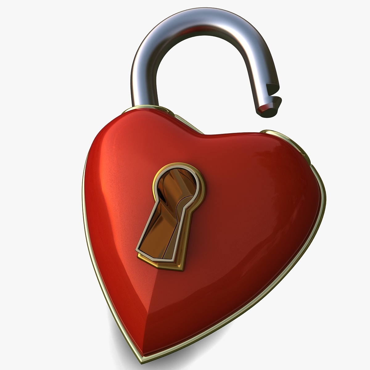 3d model heart lock
