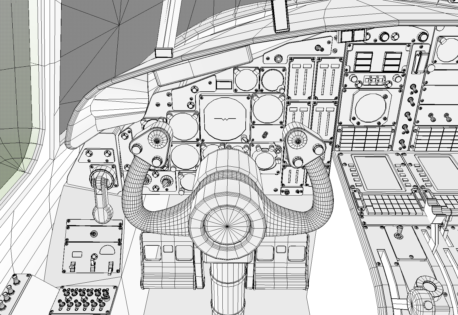 3d model e-2c hawkeye cockpit e-2