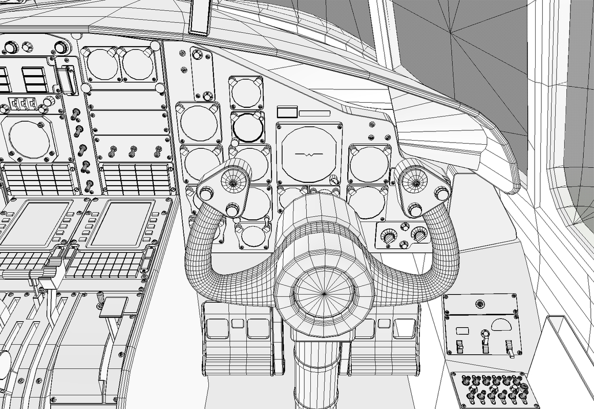 3d model e-2c hawkeye cockpit e-2