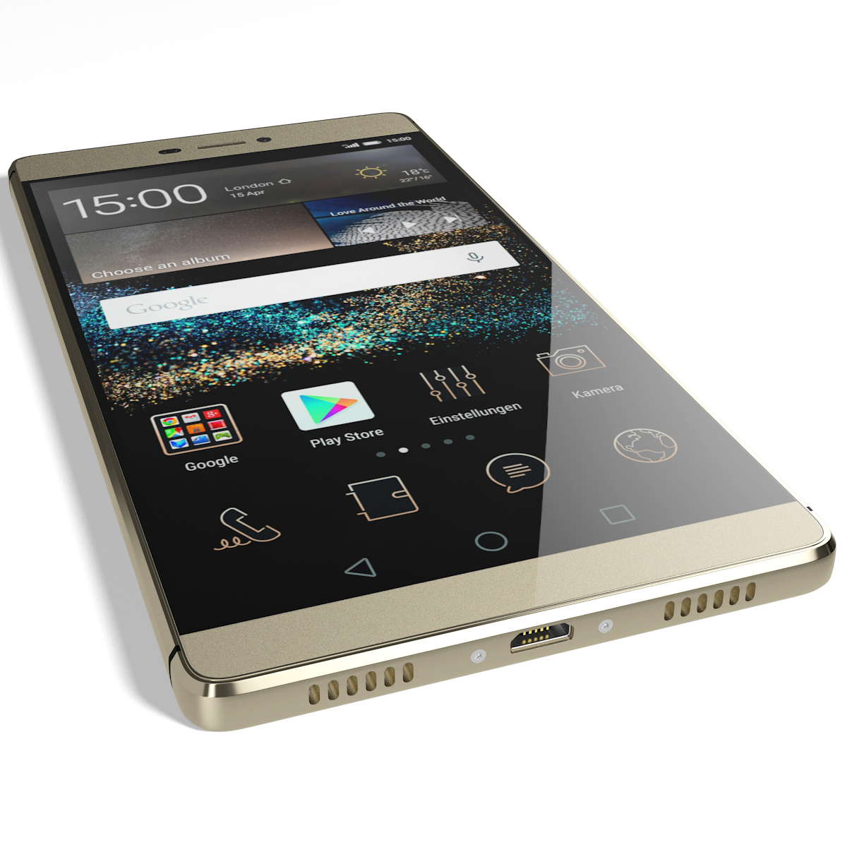 realistic huawei p8 colors 3d model
