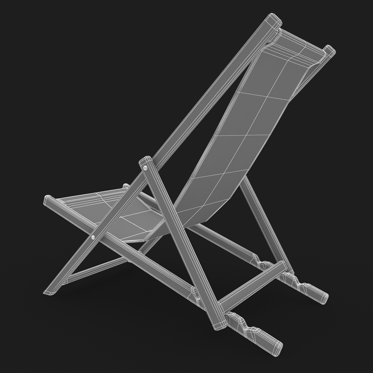 beach chair 02 3d model