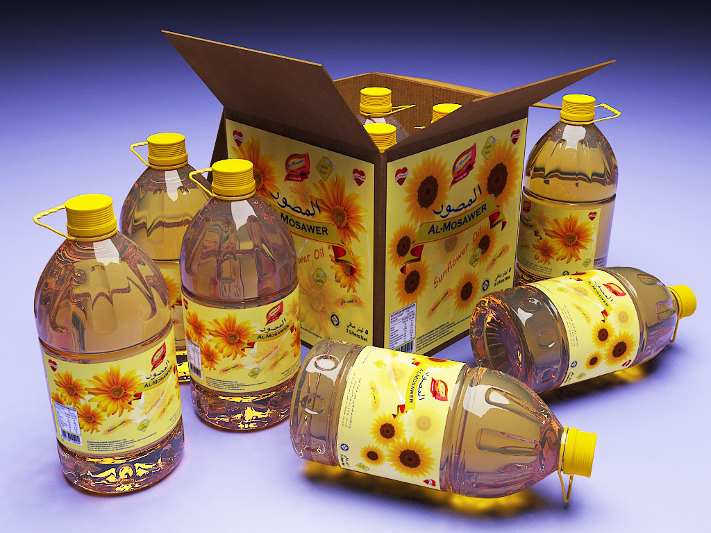 cooking oil bottles 3d model