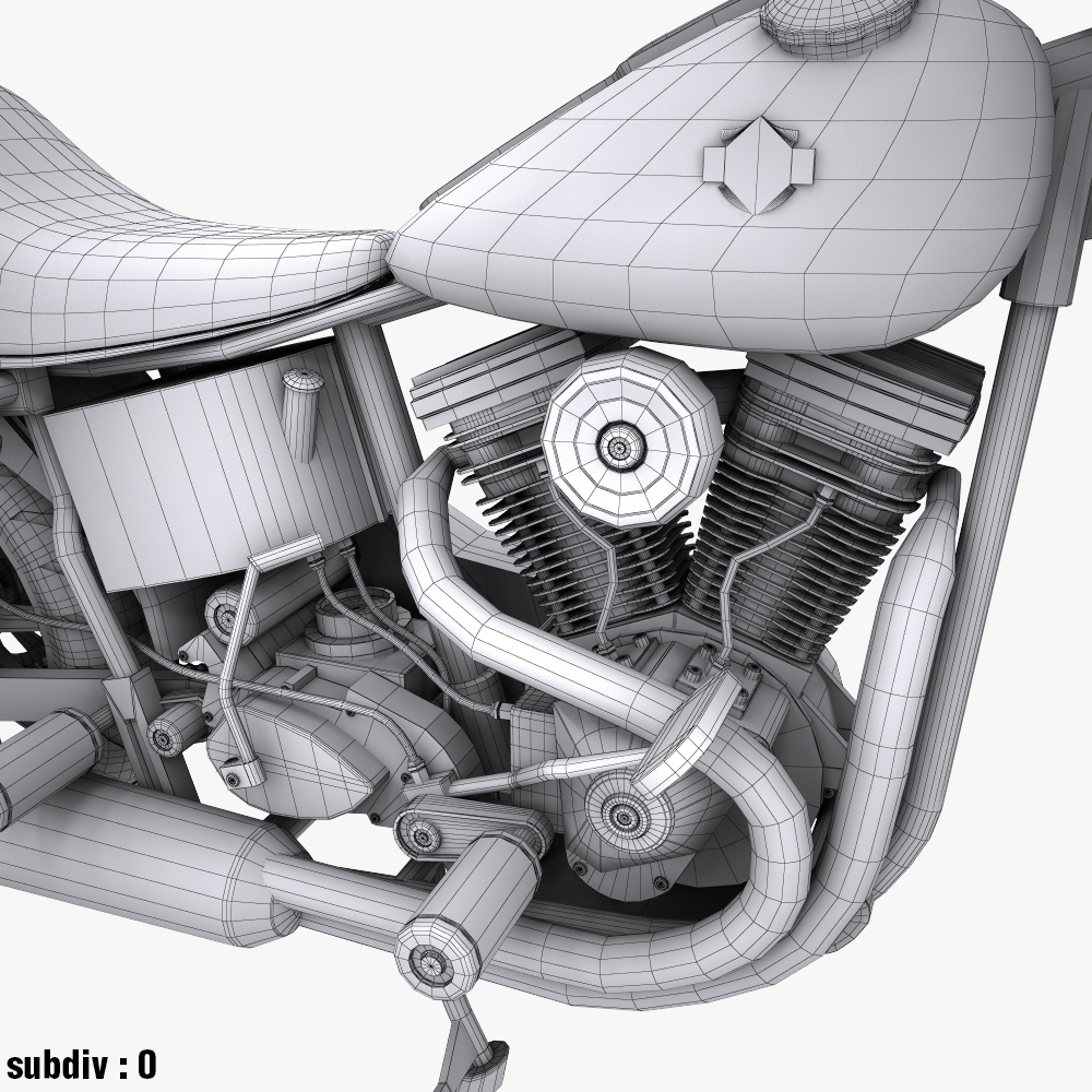 realistic motorcycle 3d max