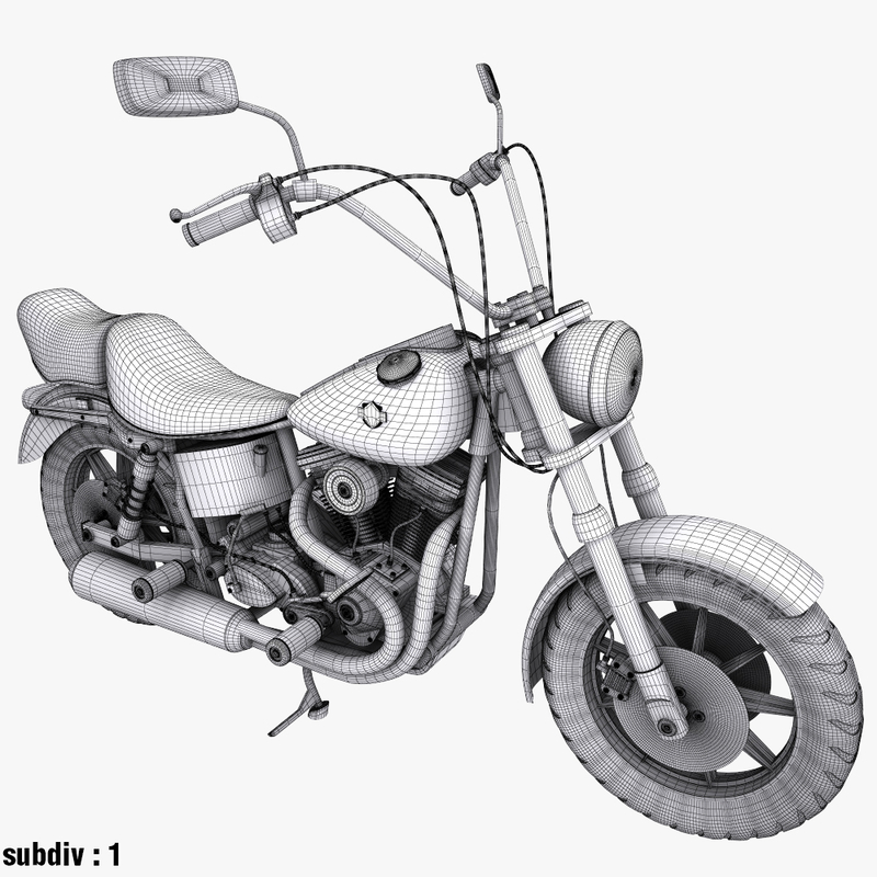 realistic motorcycle 3d max