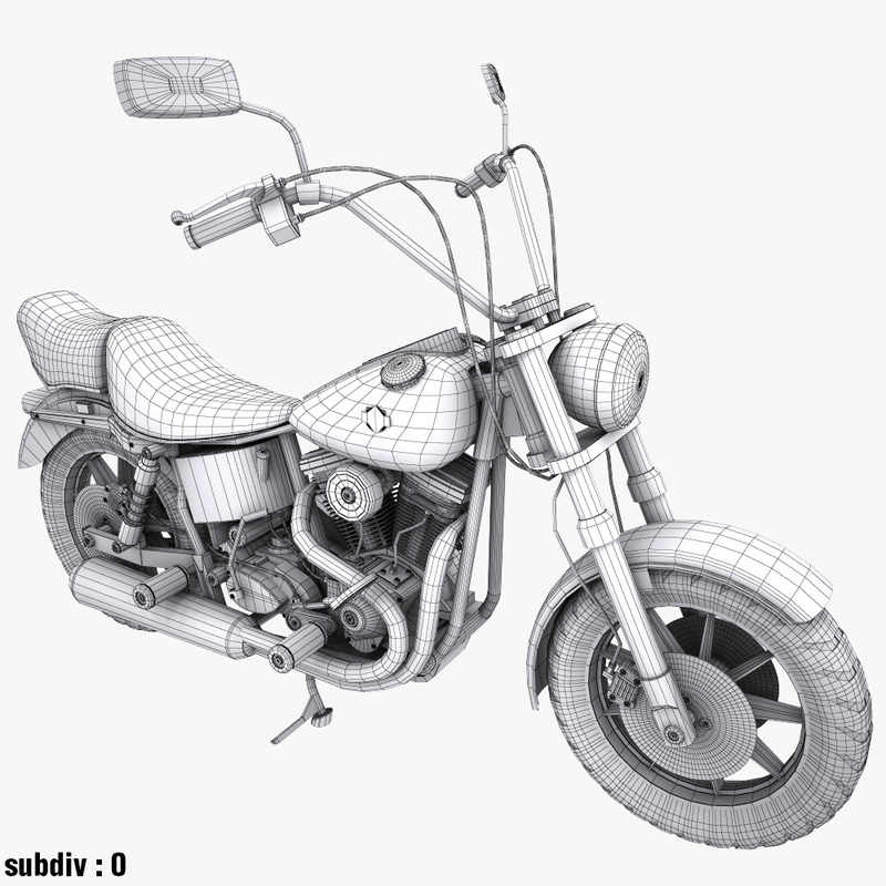 realistic motorcycle 3d max