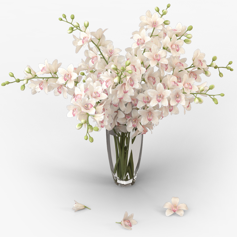3d model orchid bouquet