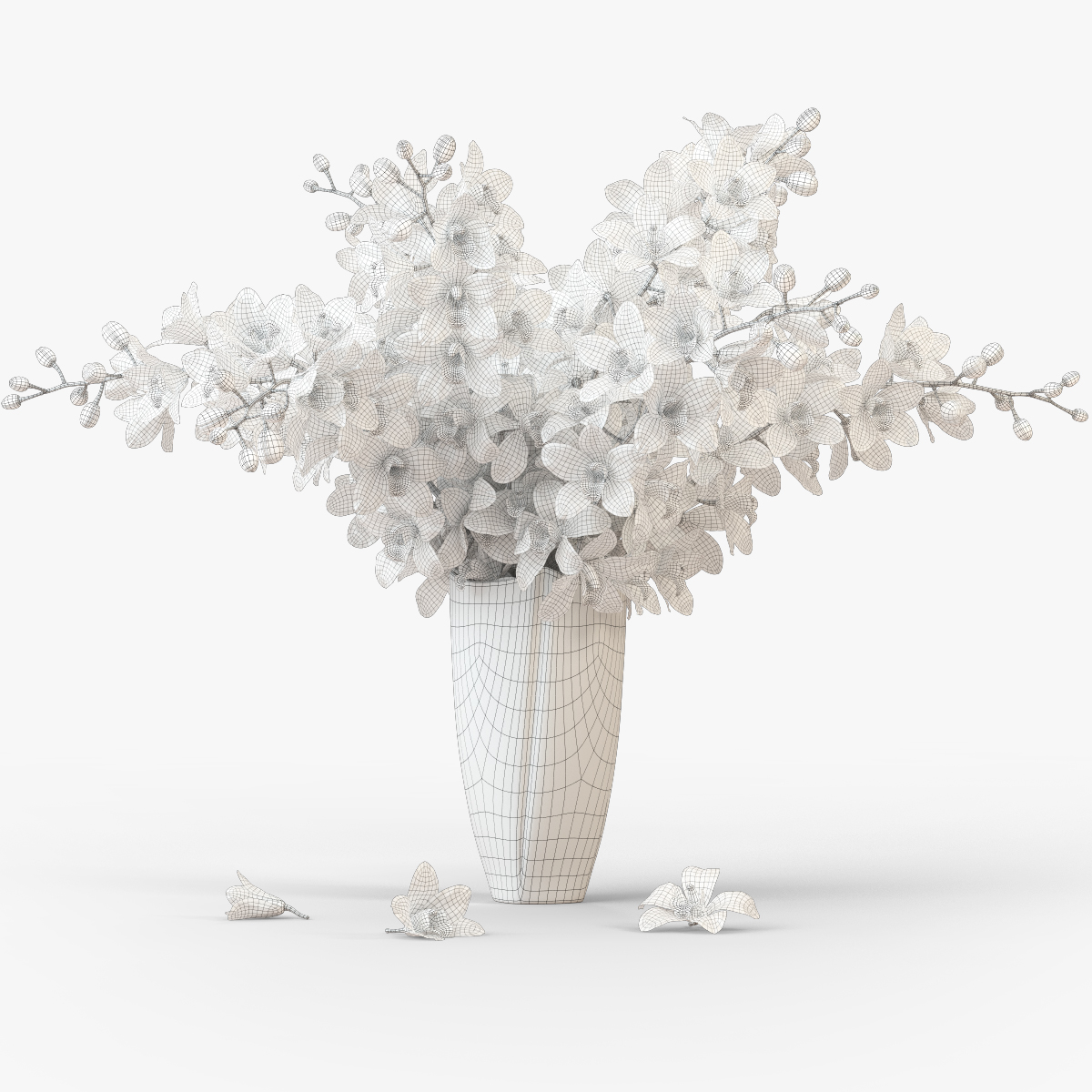 3d model orchid bouquet