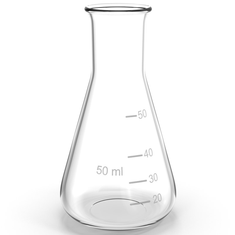 3d 50 ml erlenmeyer flask model