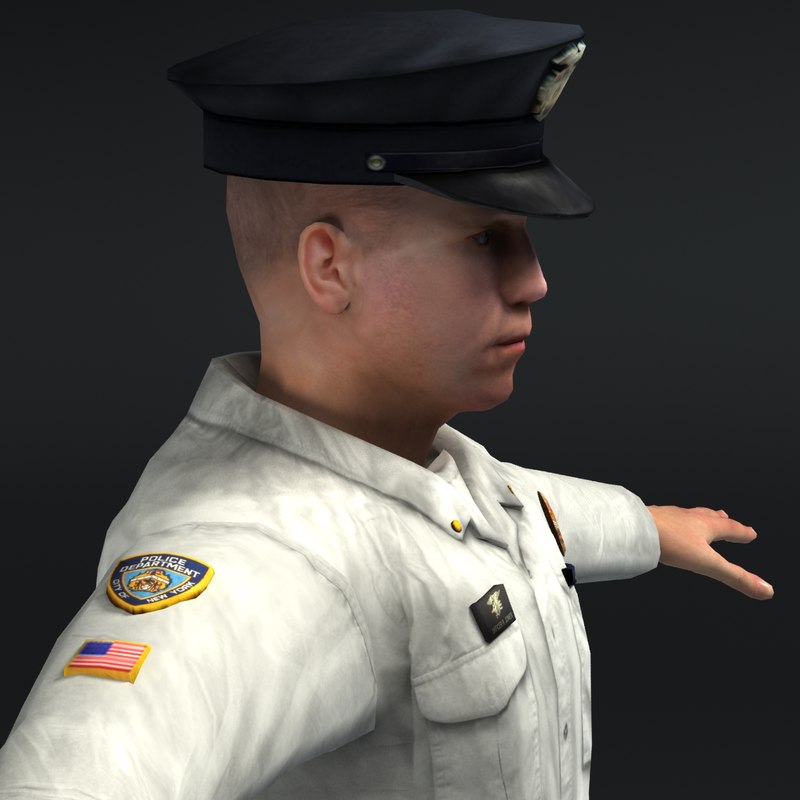 policeman police man 3d model