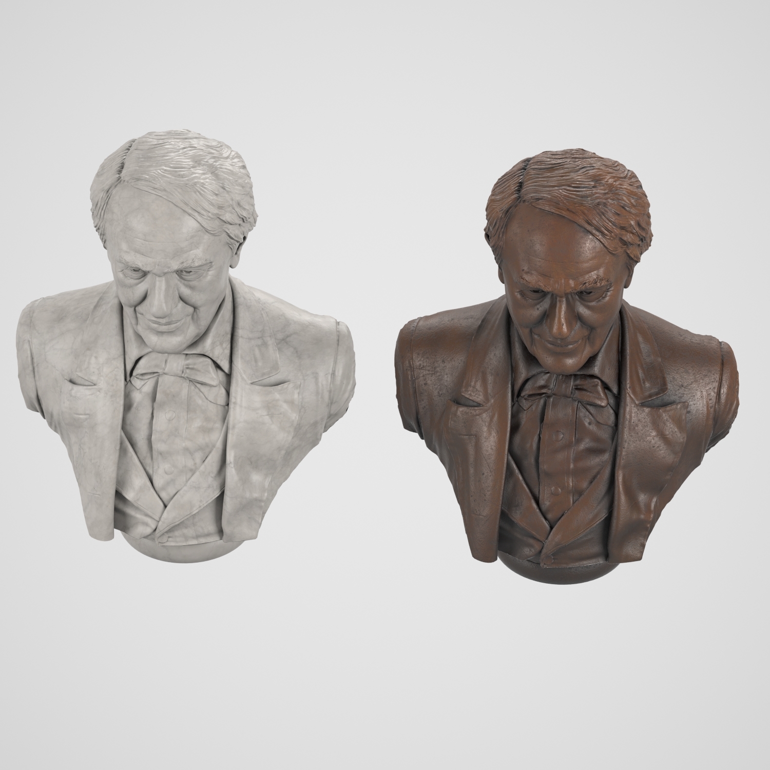 bust thomas edison 3d model