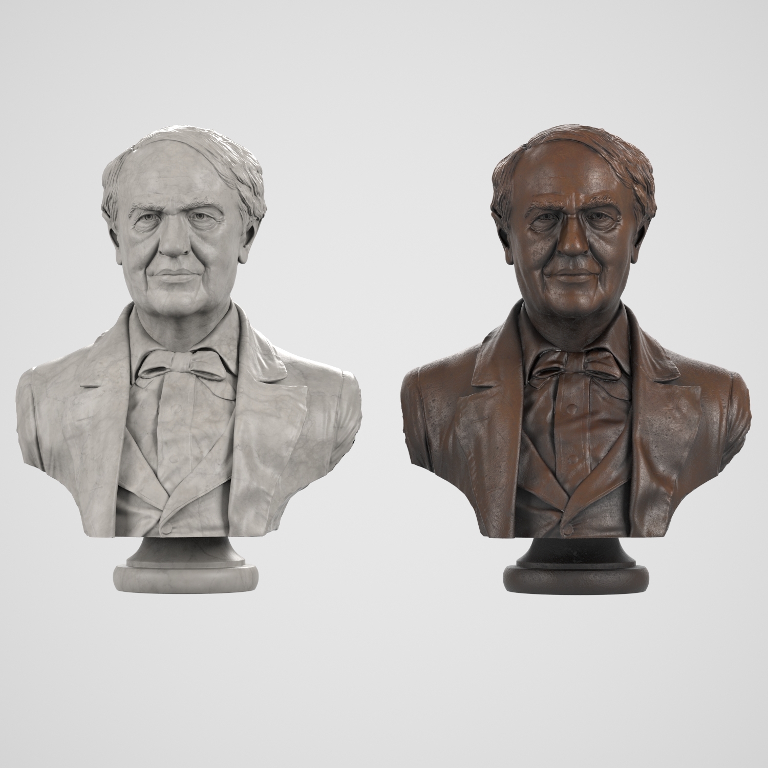bust thomas edison 3d model