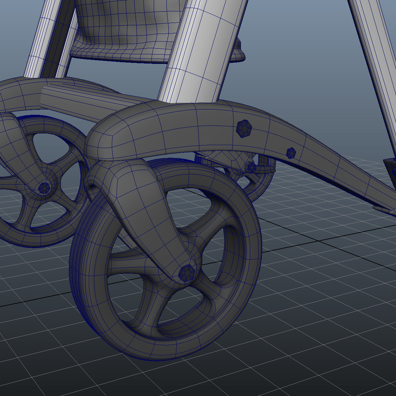 walker rollator 3d obj