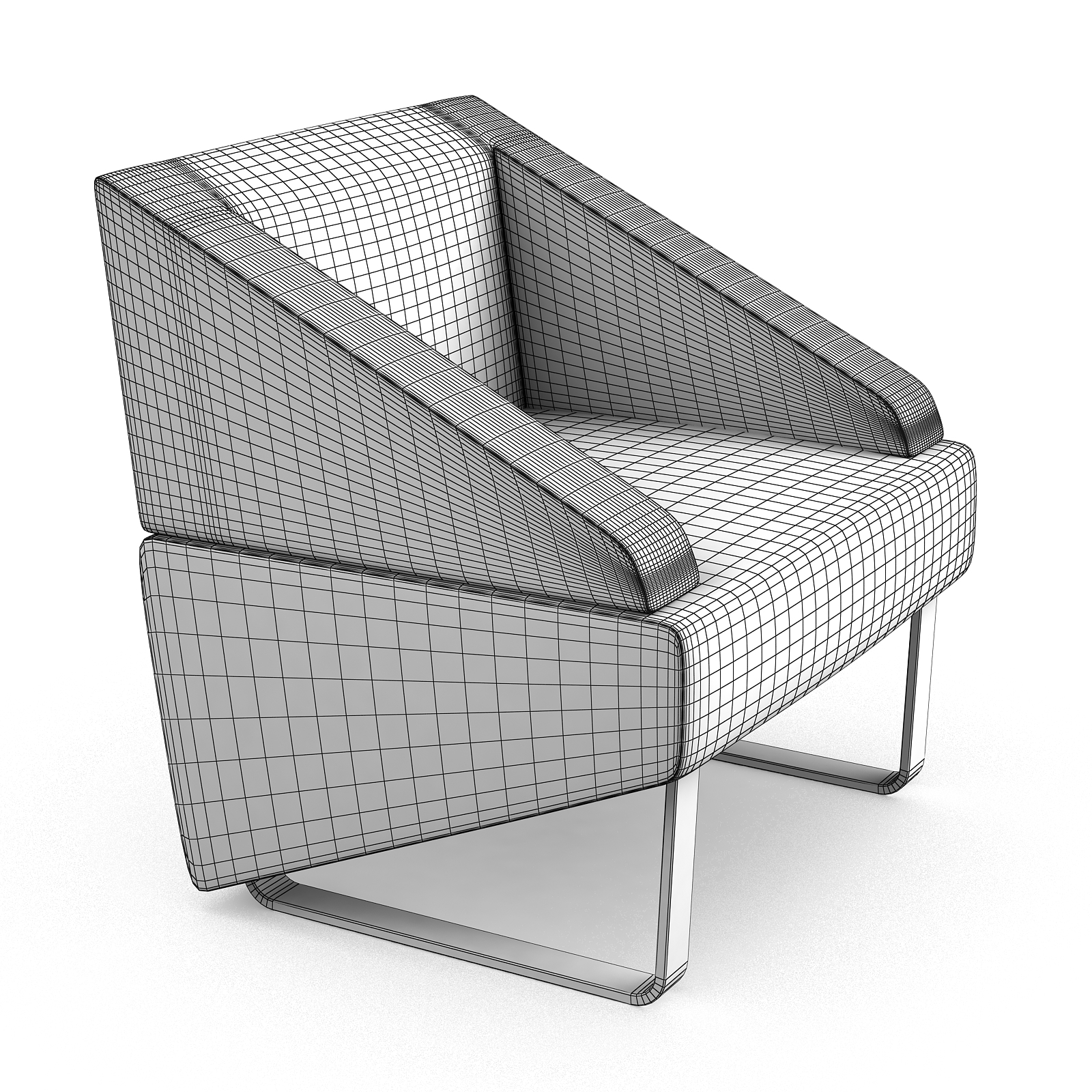 3d max chair armchair modelled