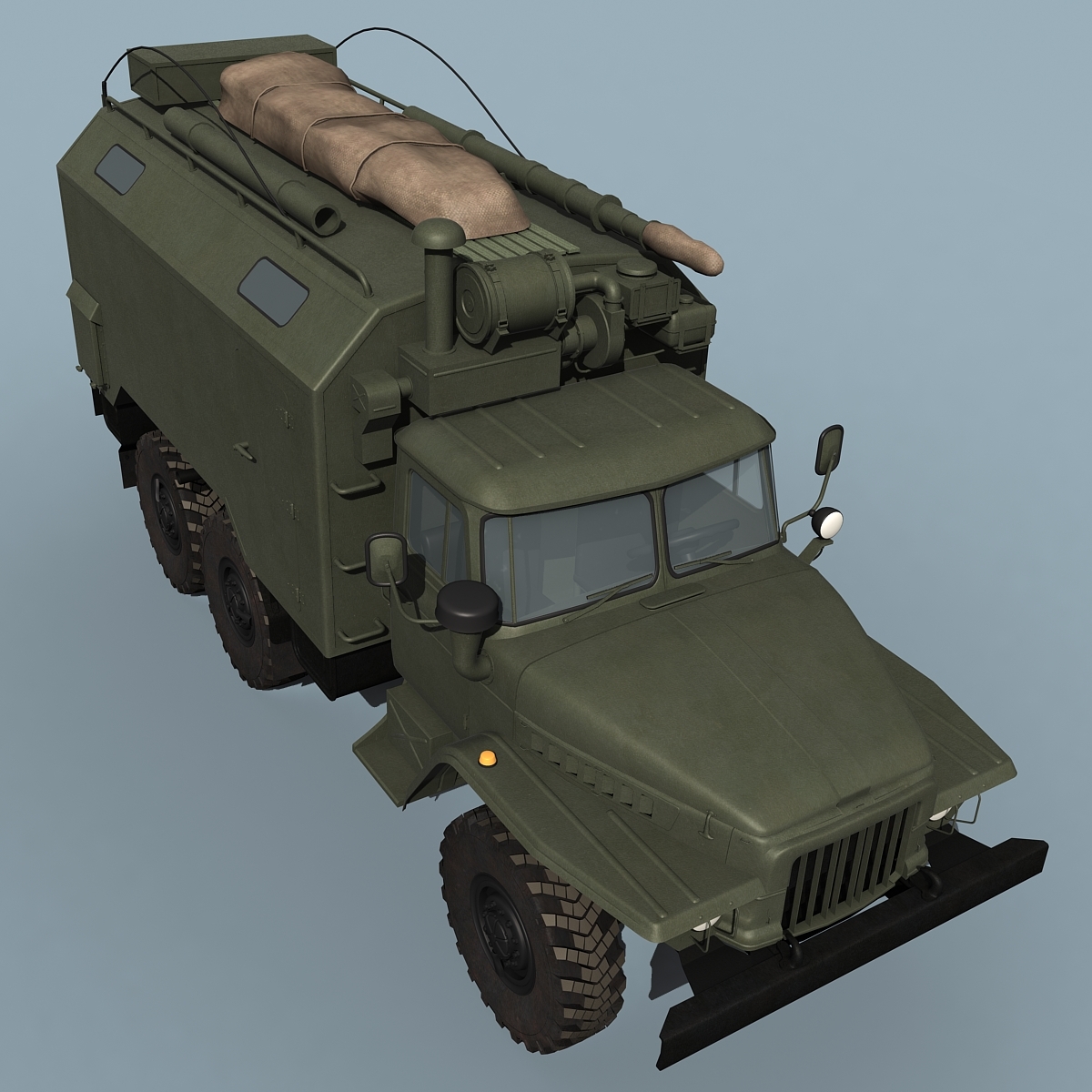3d ural-375a command vehicle model
