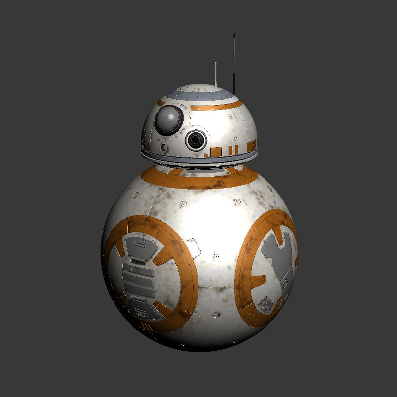 3d star wars bb-8 droid