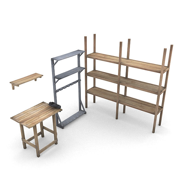 2 bunker items 3d model