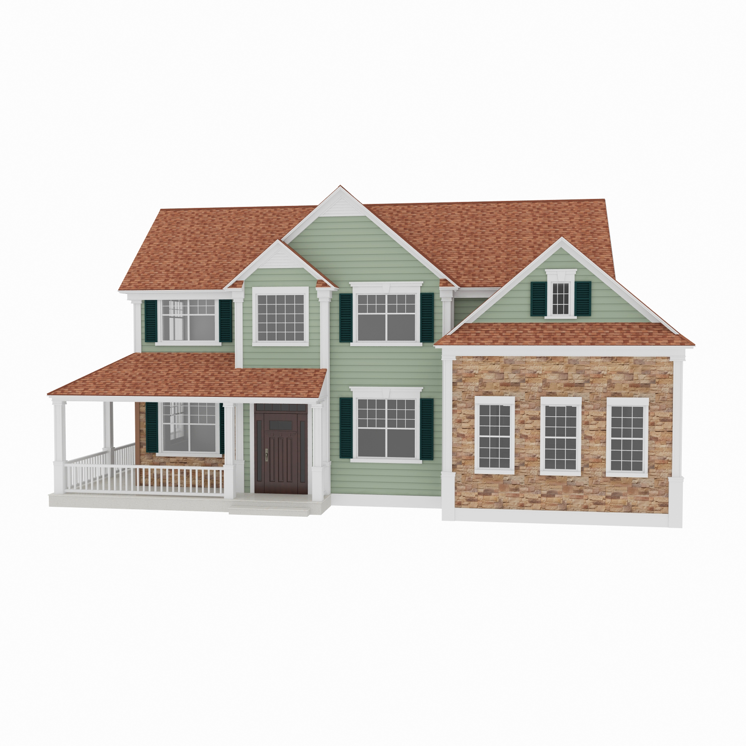 3d american house model