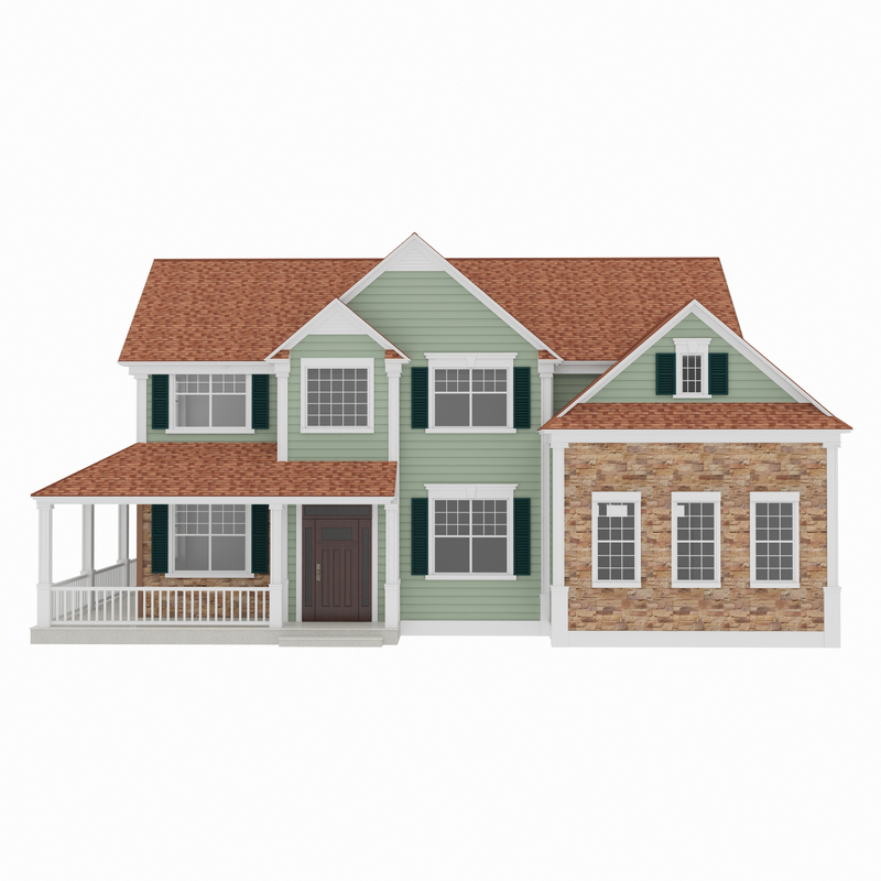 3d american house model