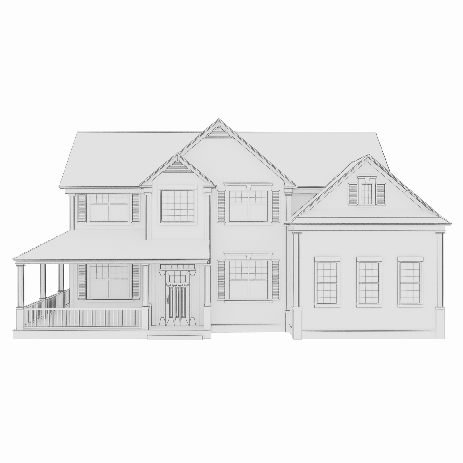 3d american house model