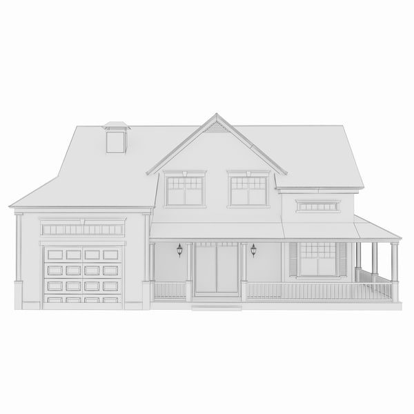3d american house model