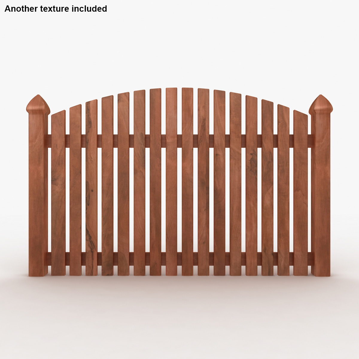 3d model of fence wood 01
