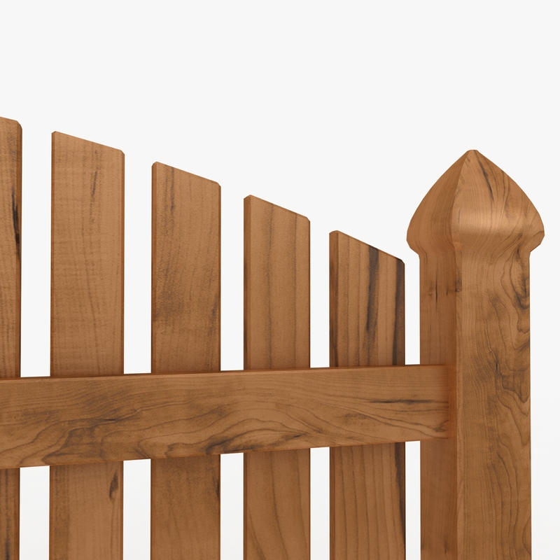 3d model of fence wood 01