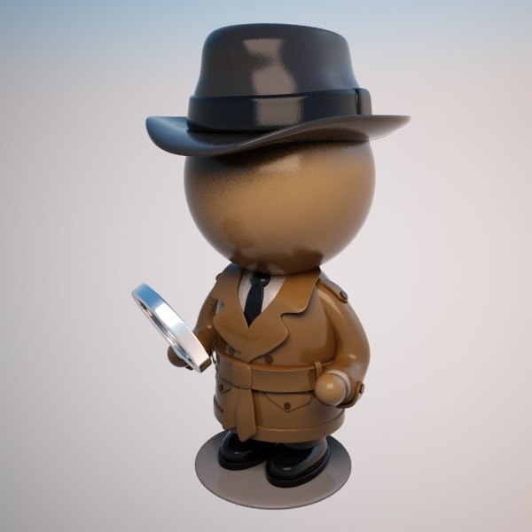 3d max cartoon detective character