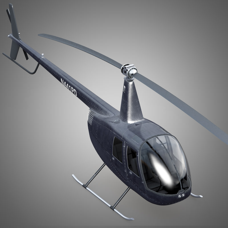 Helicóptero Preto Robinson R44 Modelo 3D - TurboSquid 920911