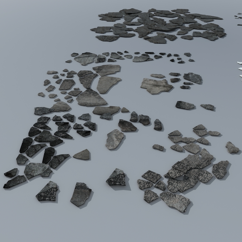 debris damage concrete 3d model